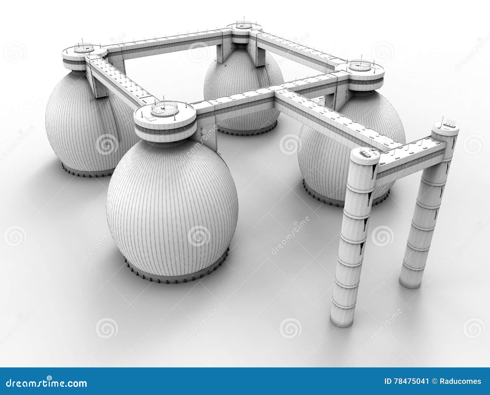 Factory production pylons stock illustration. Illustration of ...