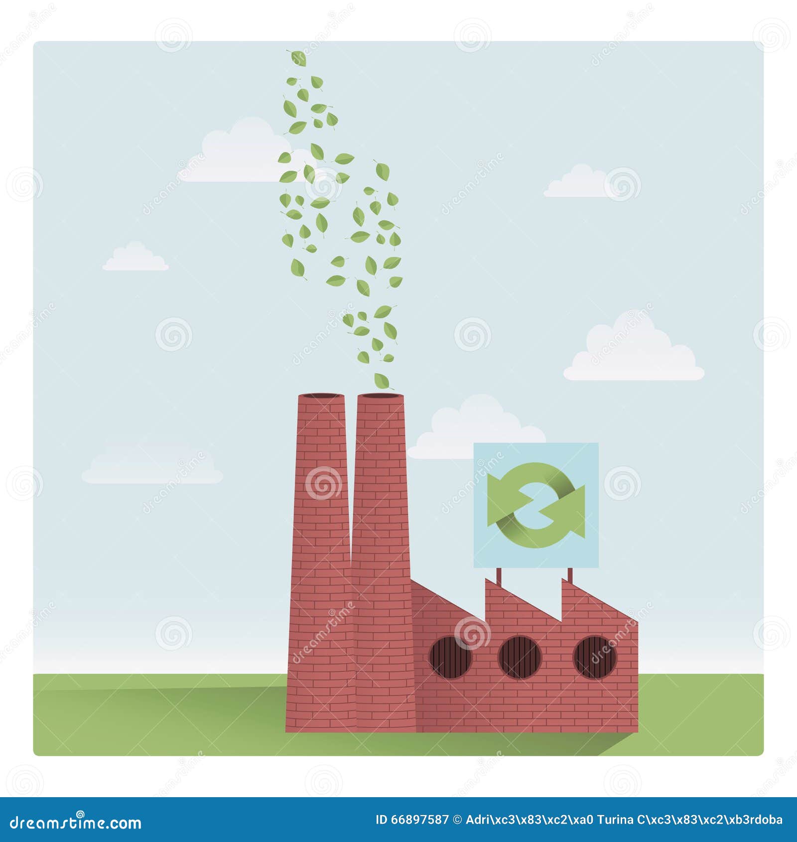Factory of recycle stock vector. Illustration of environment - 66897587