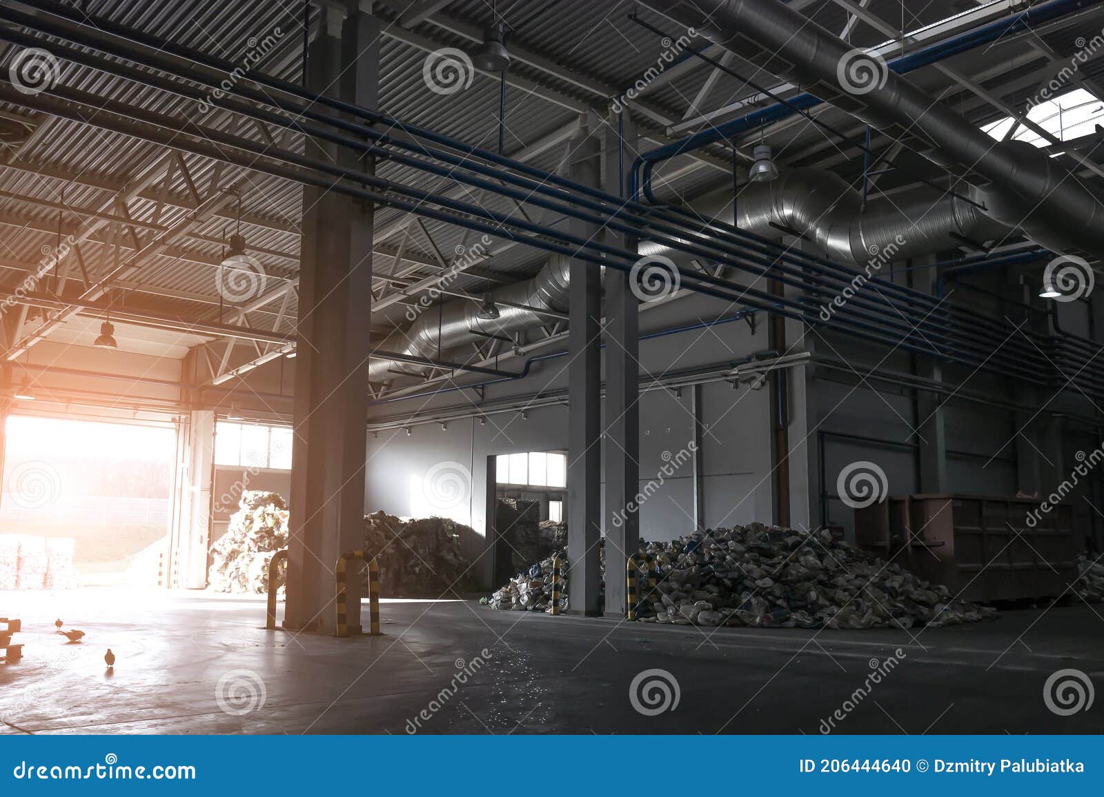 Factory for Recycling Garbage from the Inside Stock Photo - Image of ...