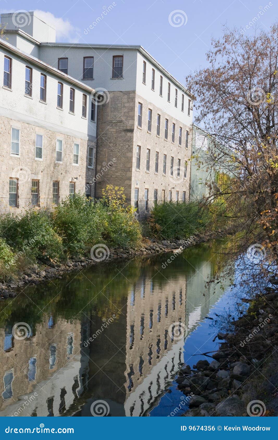 Factory Reflection Along the River Stock Photo - Image of nature ...