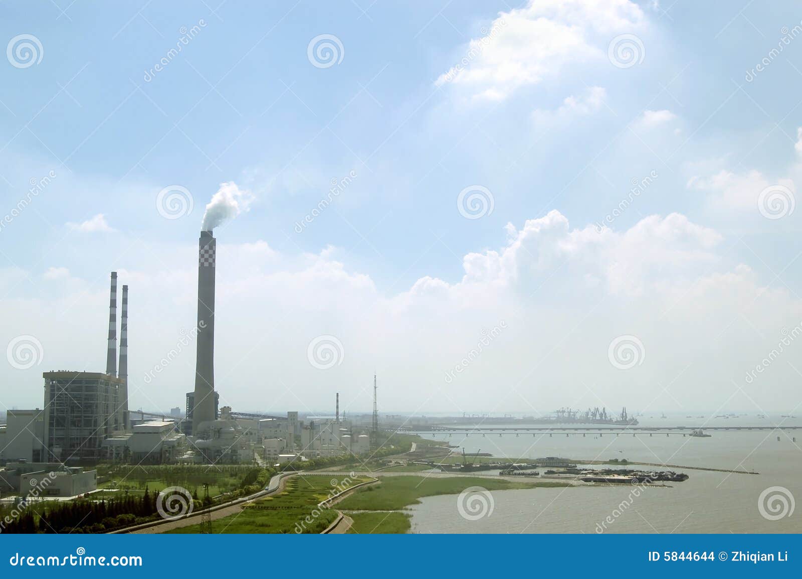 A factory by the river stock photo. Image of calm, produce - 5844644