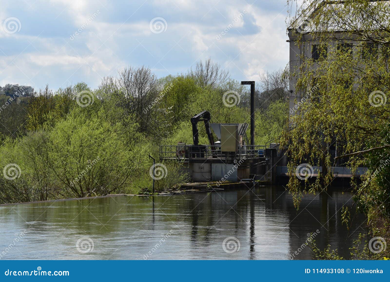 Factory by the river stock photo. Image of city, plant - 114933108
