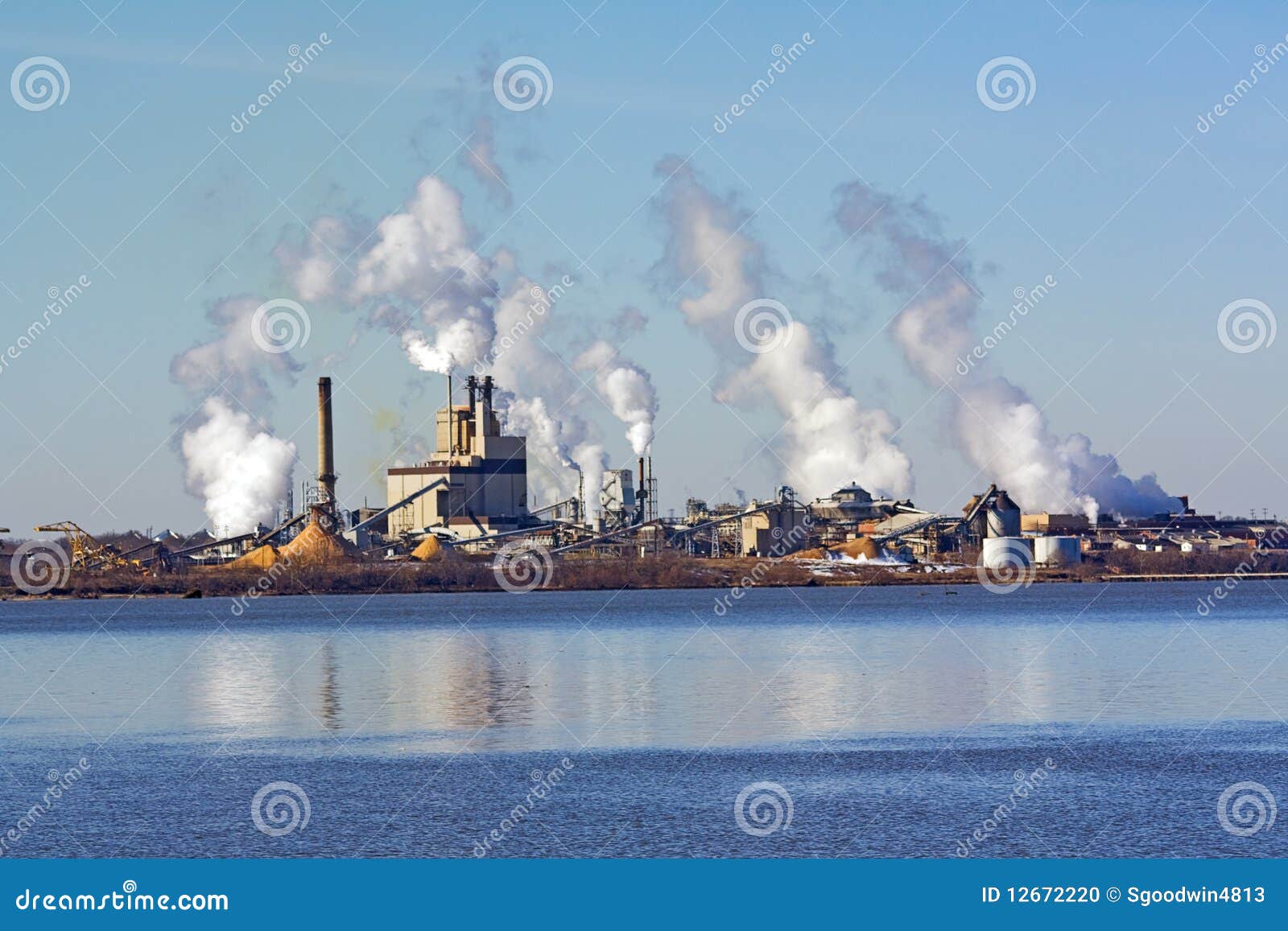 Factory on a River in Virginia Stock Photo - Image of chimney, factory ...