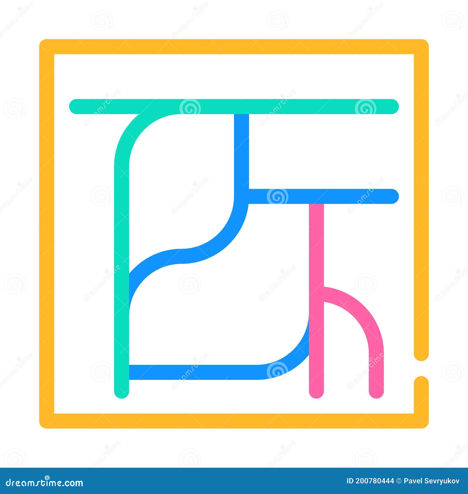 Factory Route System Color Icon Vector Illustration Stock Vector ...