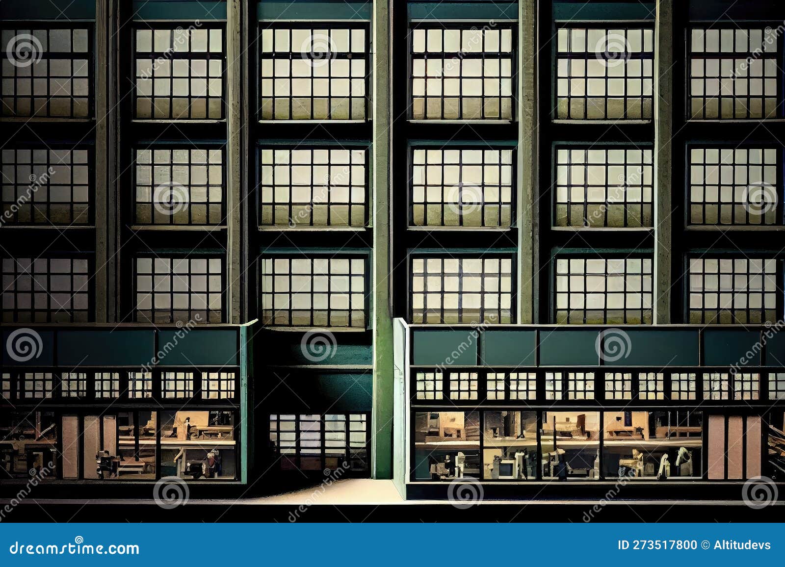 Factory, with Row of Plastic Windows Being Cut and Assembled Stock ...