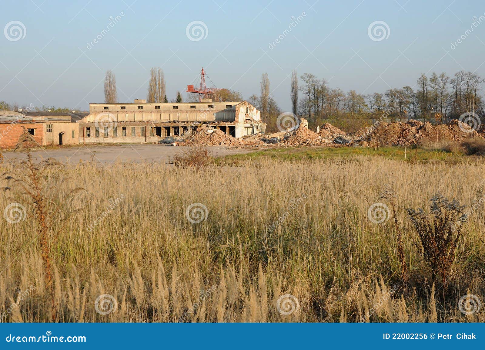 Factory ruins stock photo. Image of piles, crane, material - 22002256