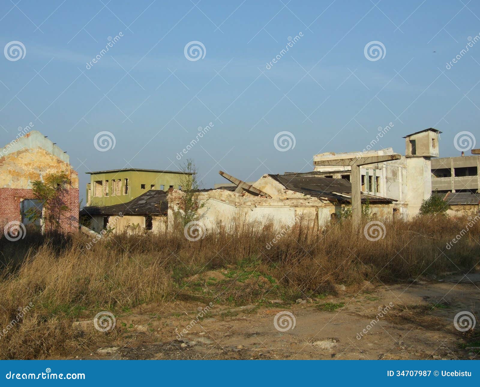 Factory ruins editorial photography. Image of destruction - 34707987