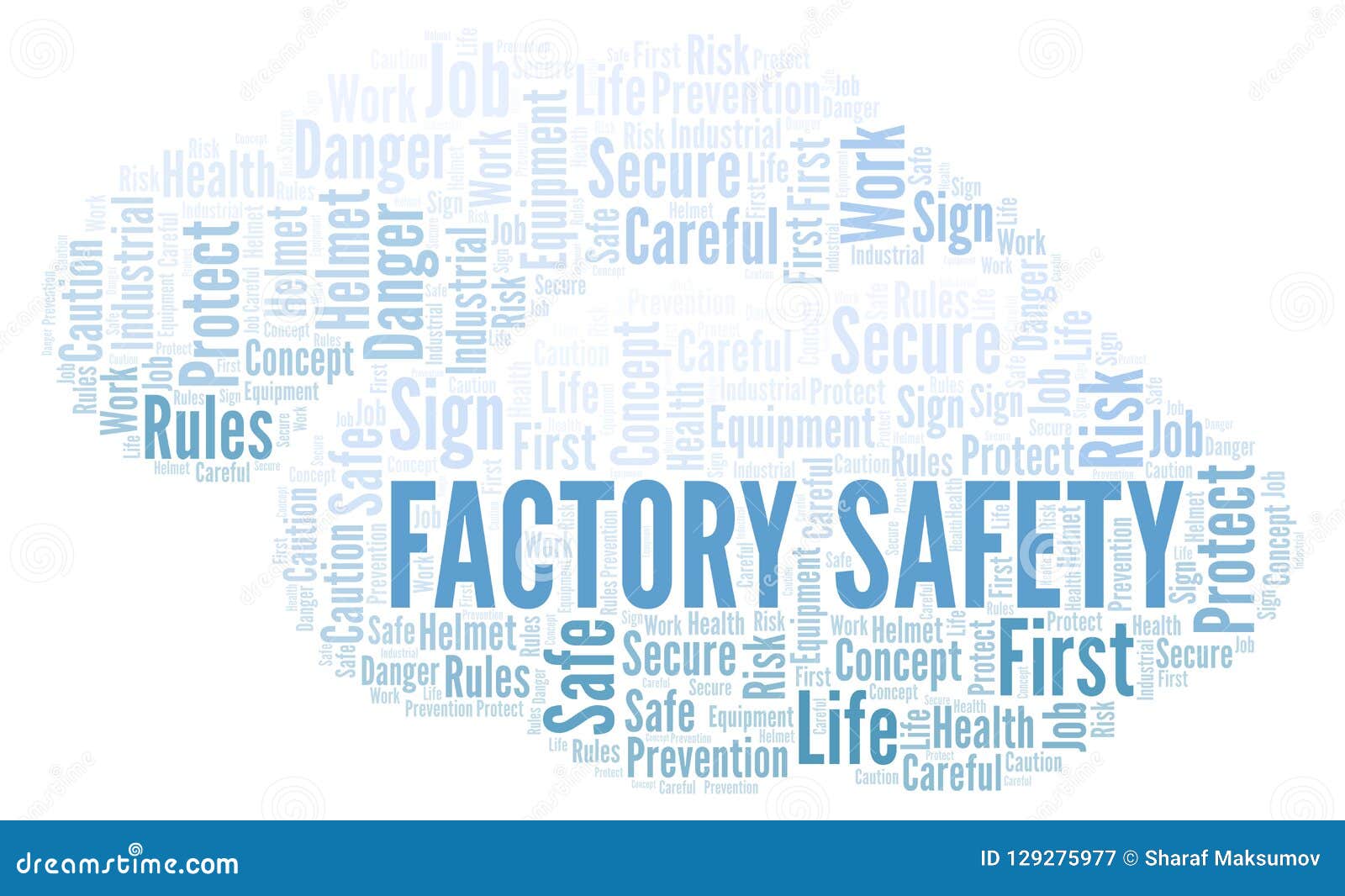 Factory Safety word cloud. stock illustration. Illustration of greeting ...
