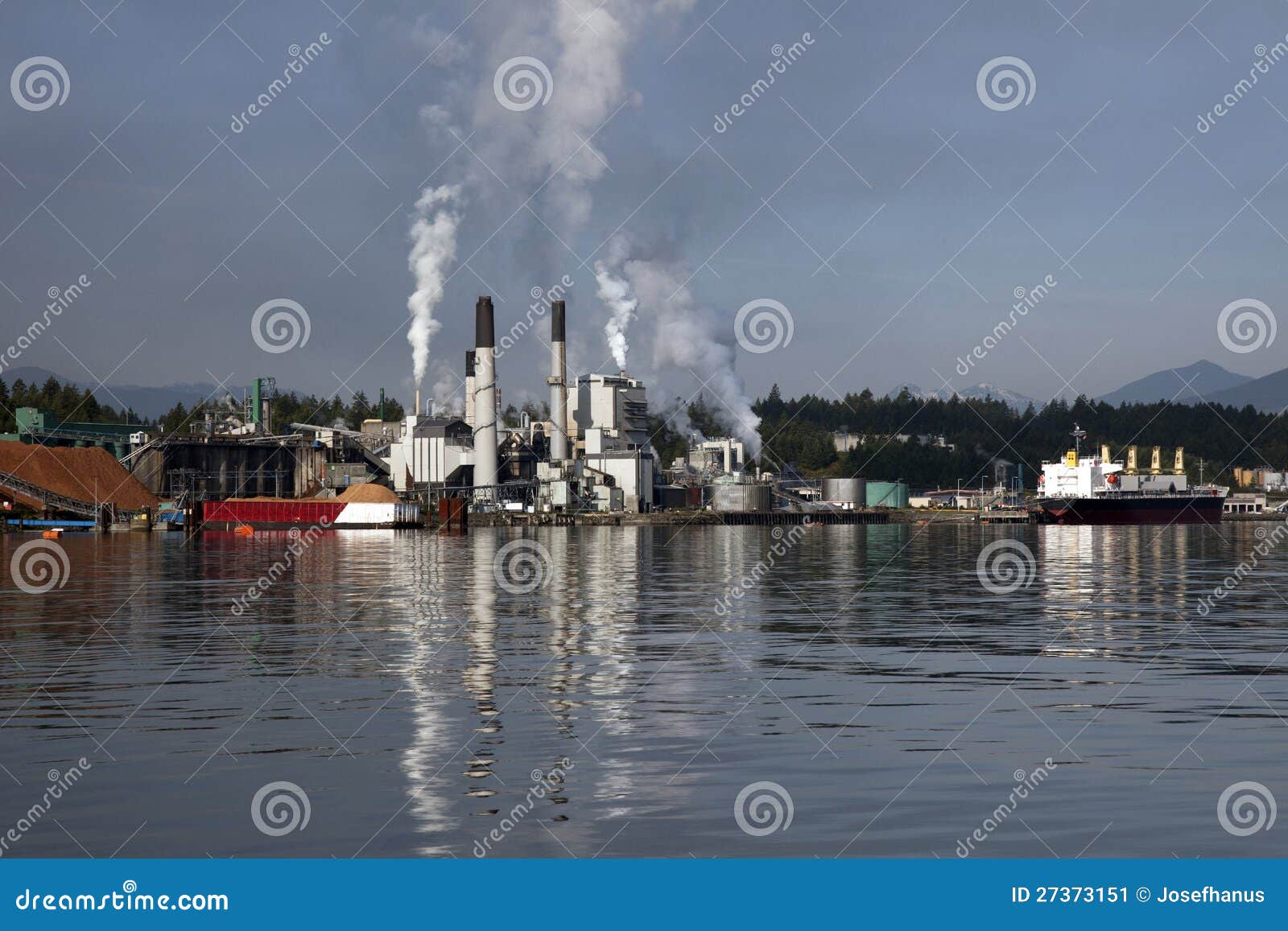 Factory by the sea stock image. Image of paper, pollution - 27373151