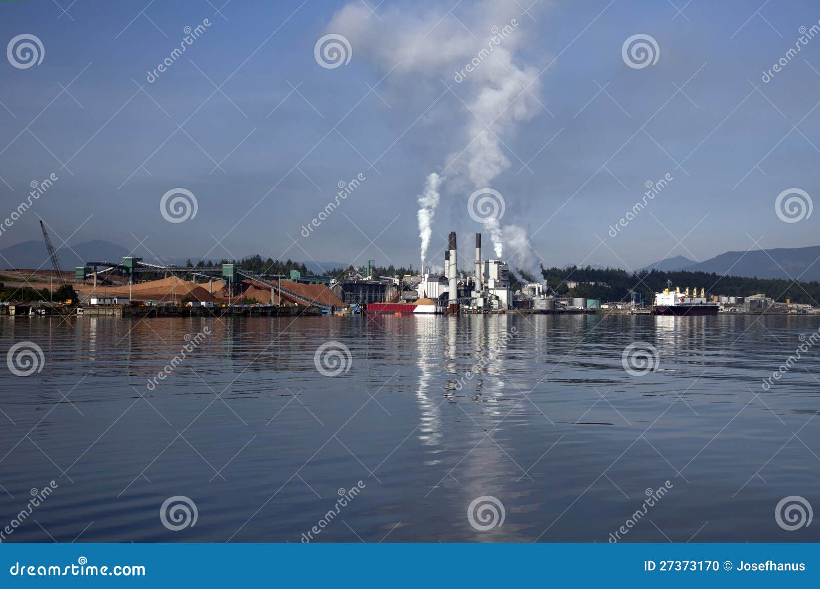 Factory by the sea stock photo. Image of chimney, plant - 27373170