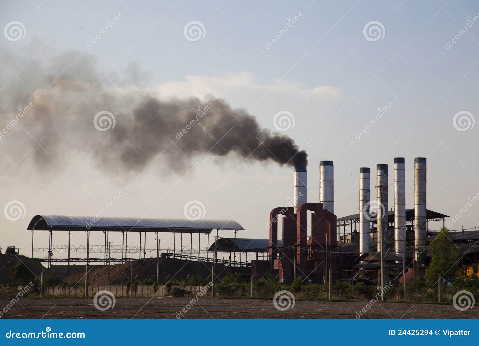 Factory Sends Black Smoke in To Sky Stock Photo - Image of industry ...