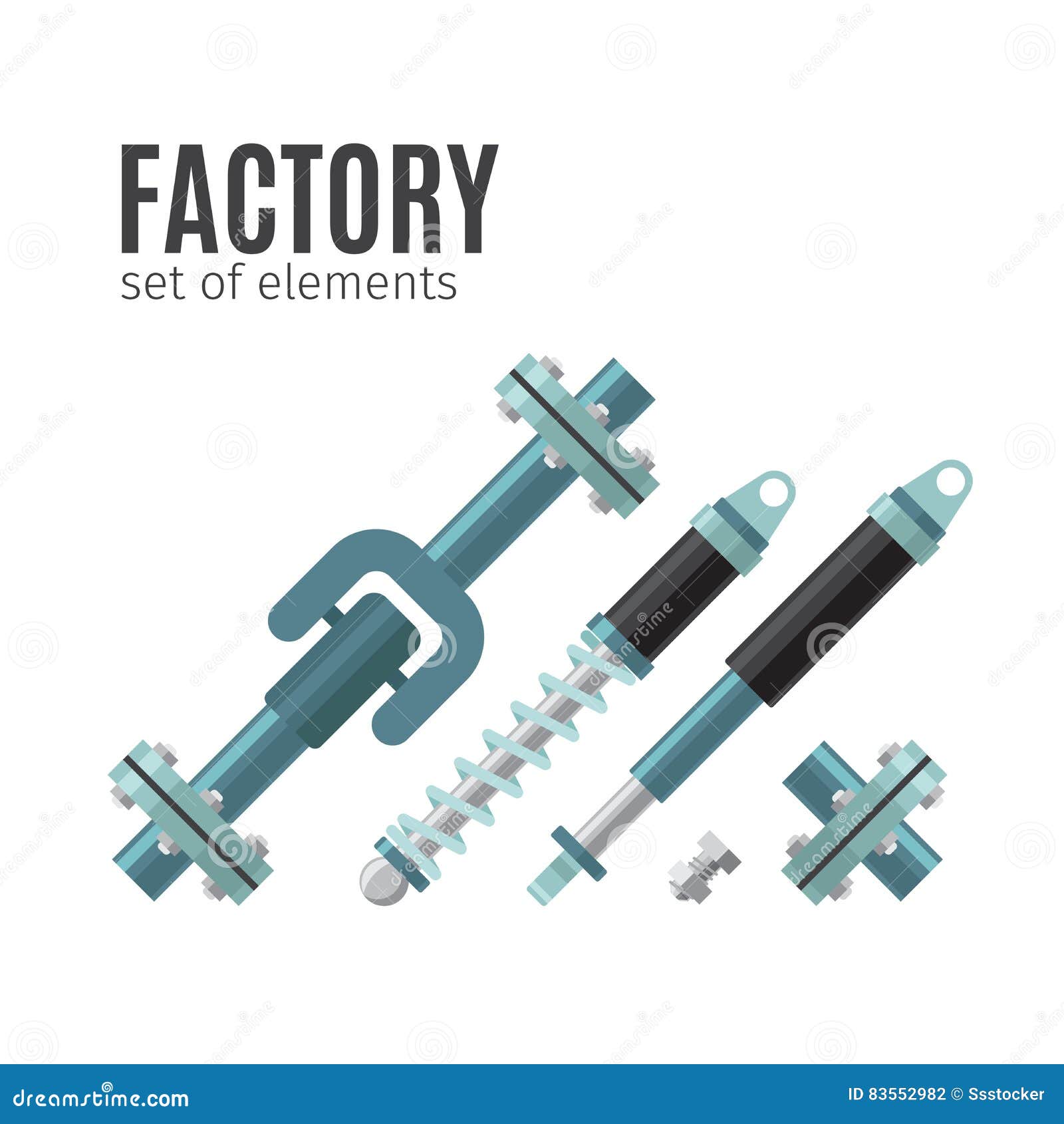 Factory set of elements stock vector. Illustration of dump - 83552982