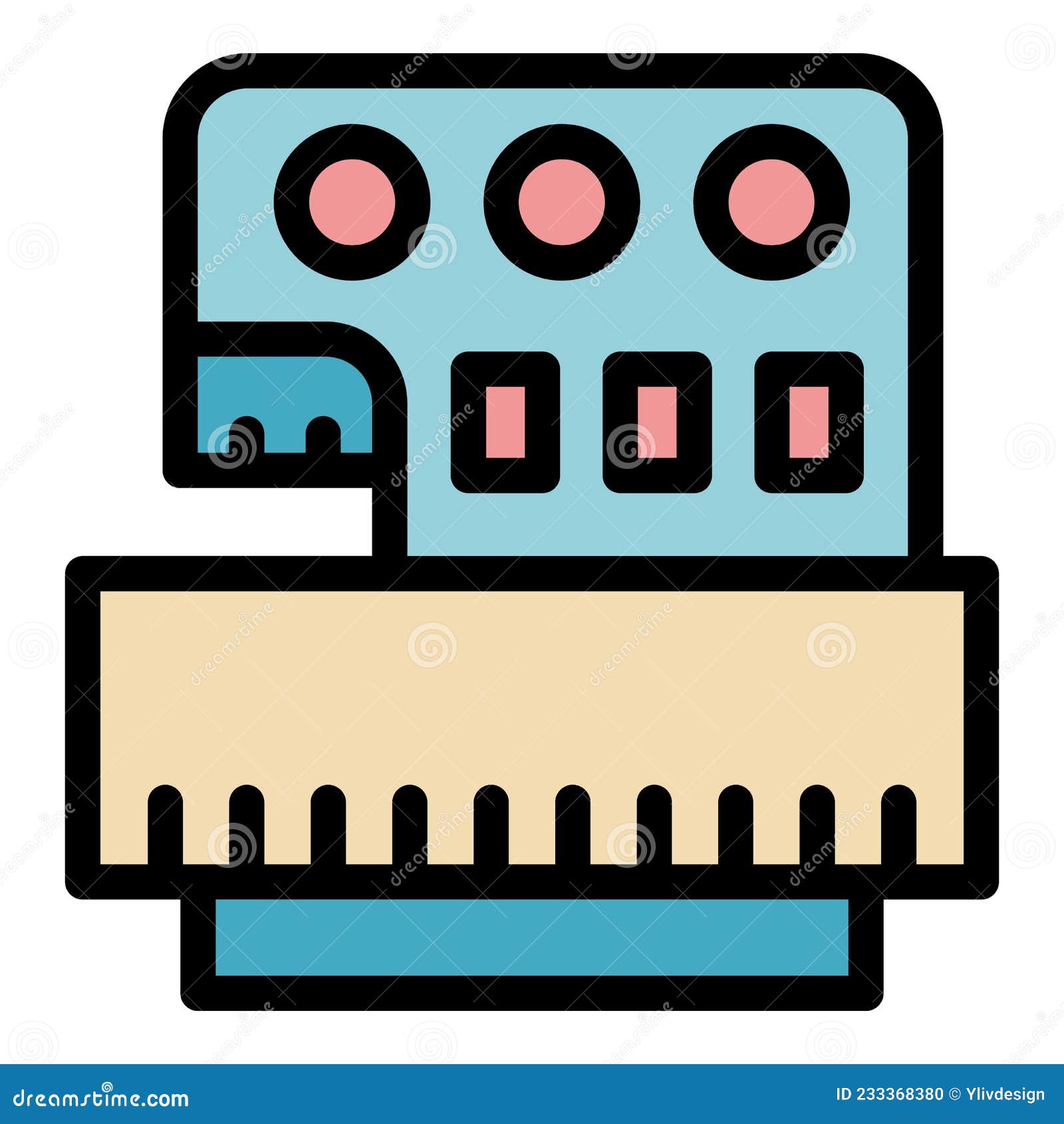 Factory Sewing Machine Icon Color Outline Vector Stock Vector