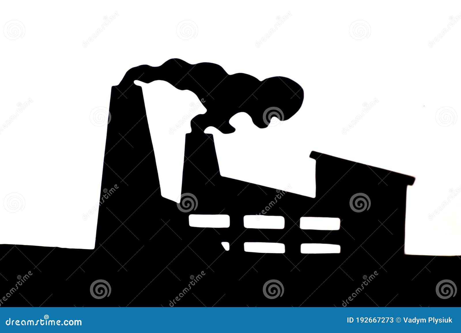 Factory Shadow in the Spotlight. Handmade Image from Paper of ...