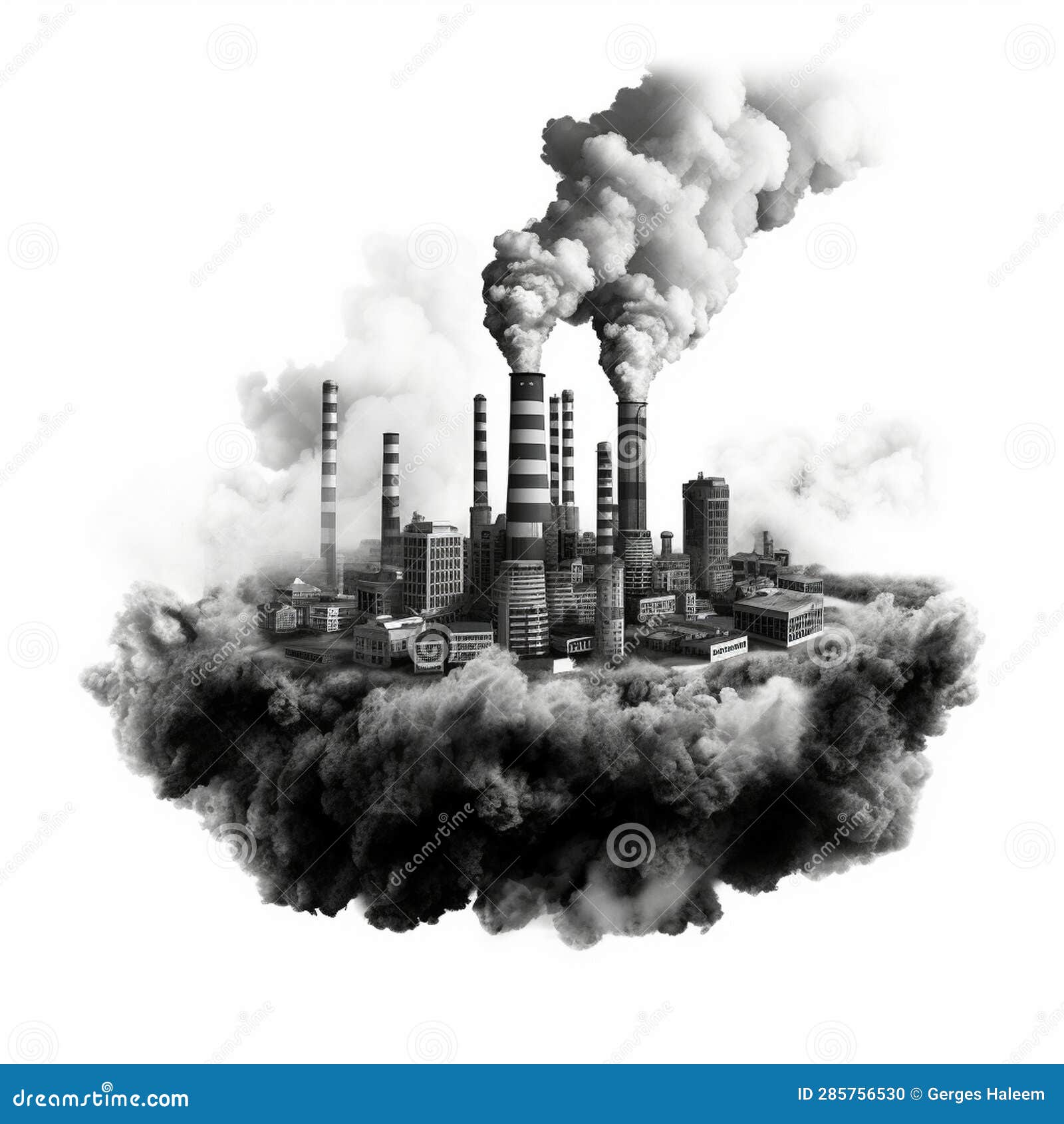 A Factory is Showing Smoke Coming Out of it Stock Illustration ...