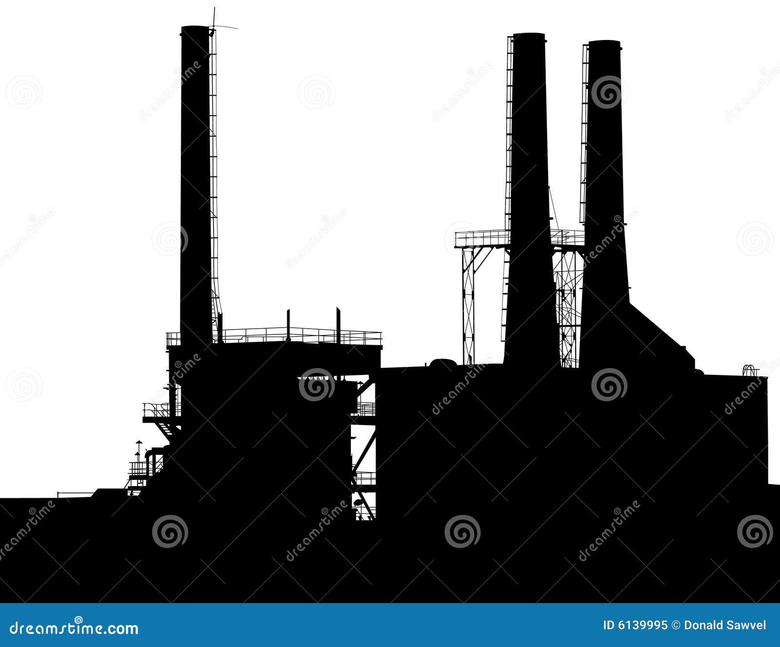 Factory Silhouette stock vector. Illustration of silhouette - 6139995