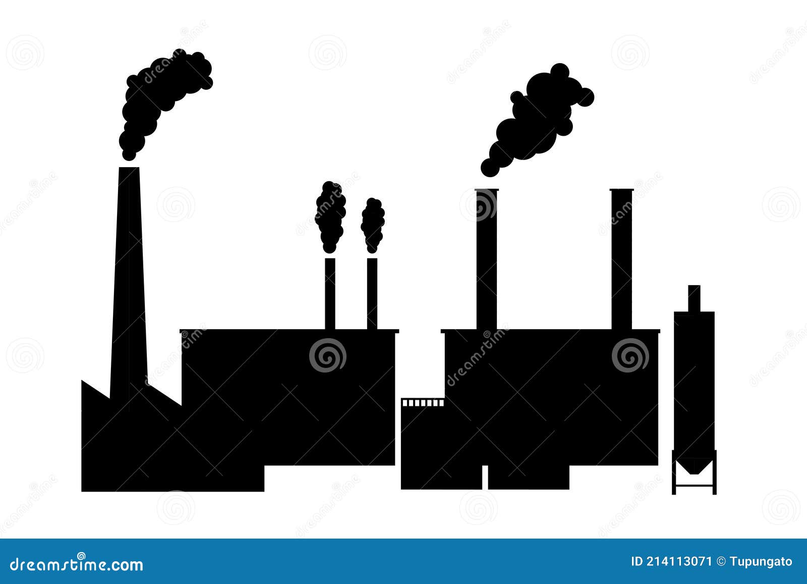 Factory Silhouette Vector Design Stock Vector - Illustration of factory ...