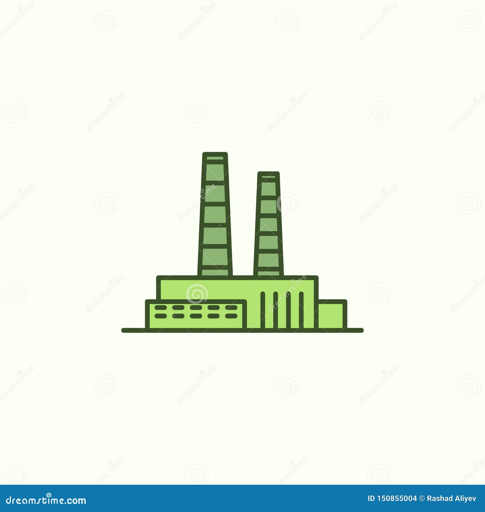 Factory with Simple Color Element Icon Stock Illustration ...