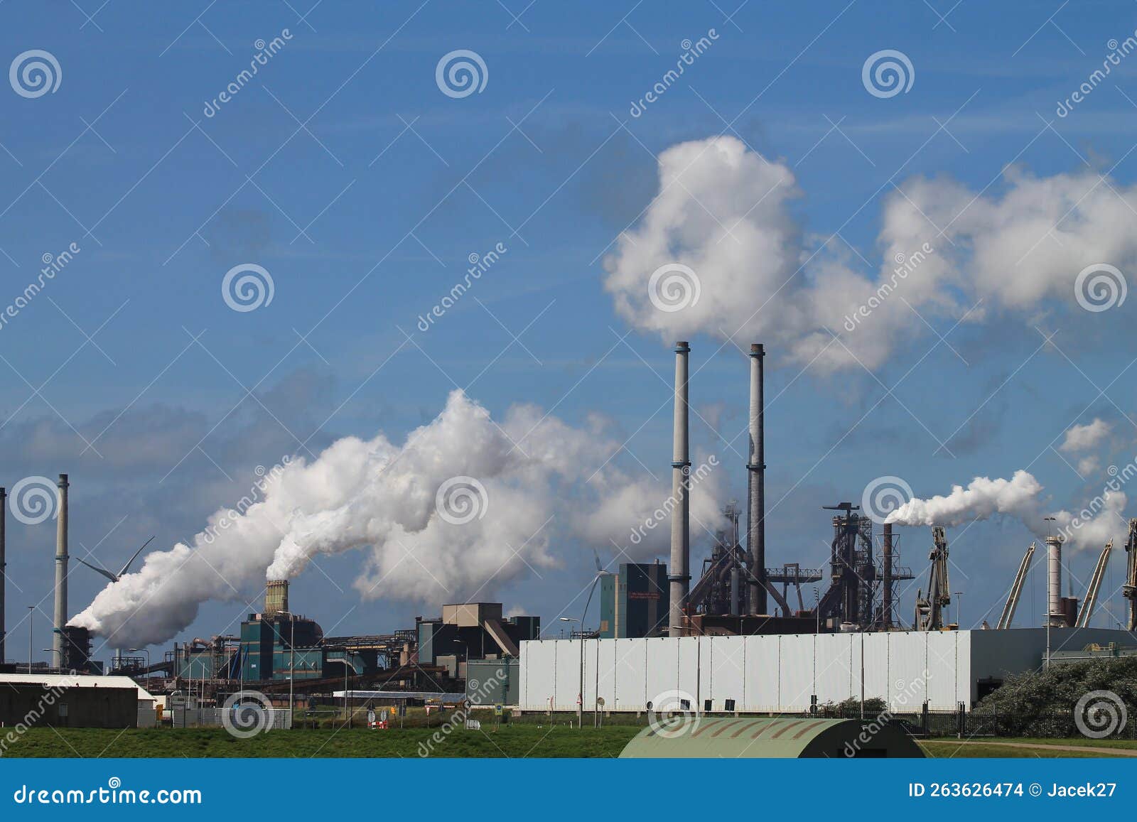 Factory and smog in Dutch stock photo. Image of skyline - 263626474