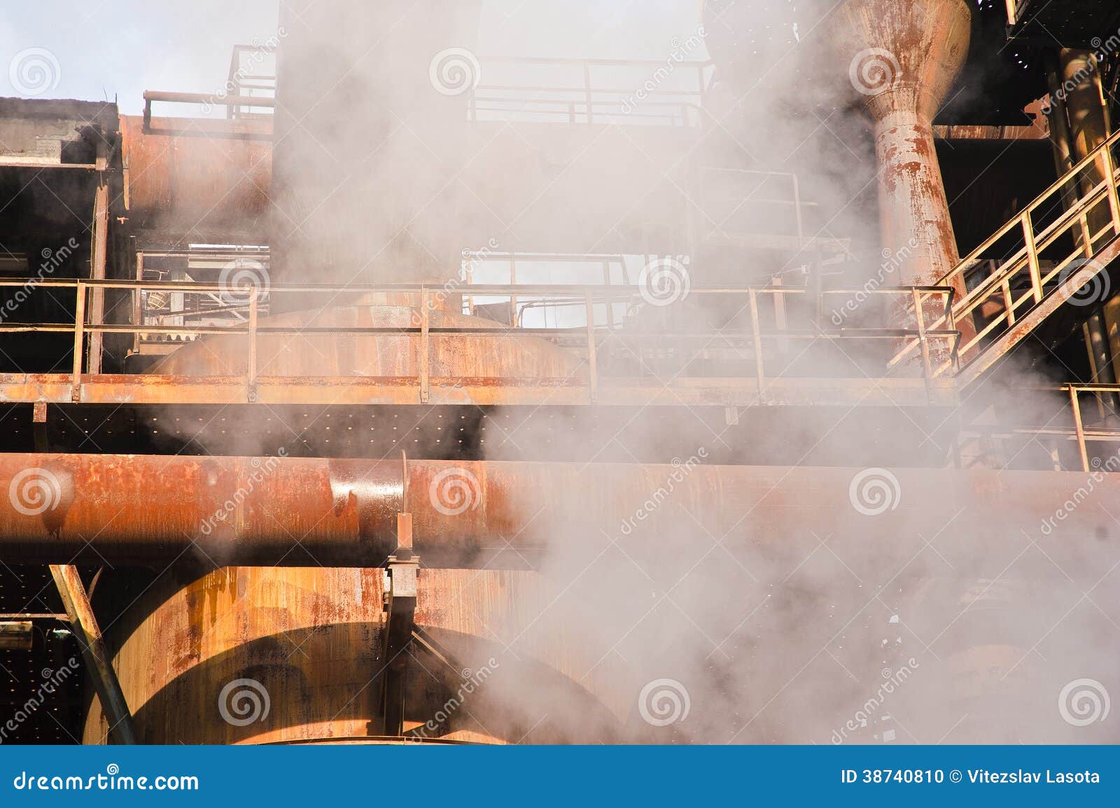 Factory with smoke. stock photo. Image of blast, detail - 38740810