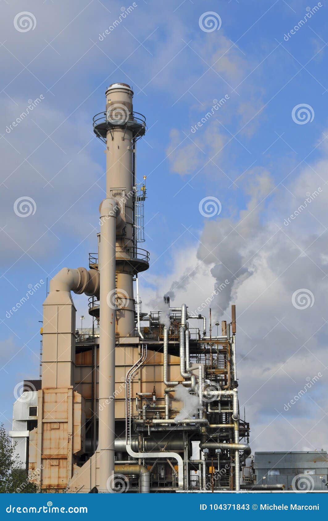 Factory with smoke stack stock image. Image of escaping - 104371843