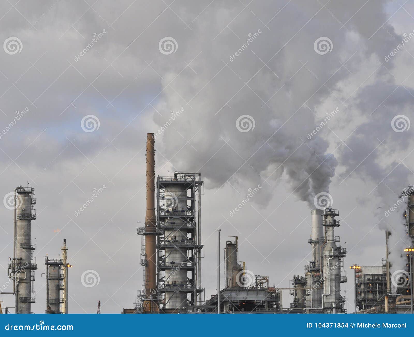 Factory with smoke stack stock photo. Image of smoke - 104371854