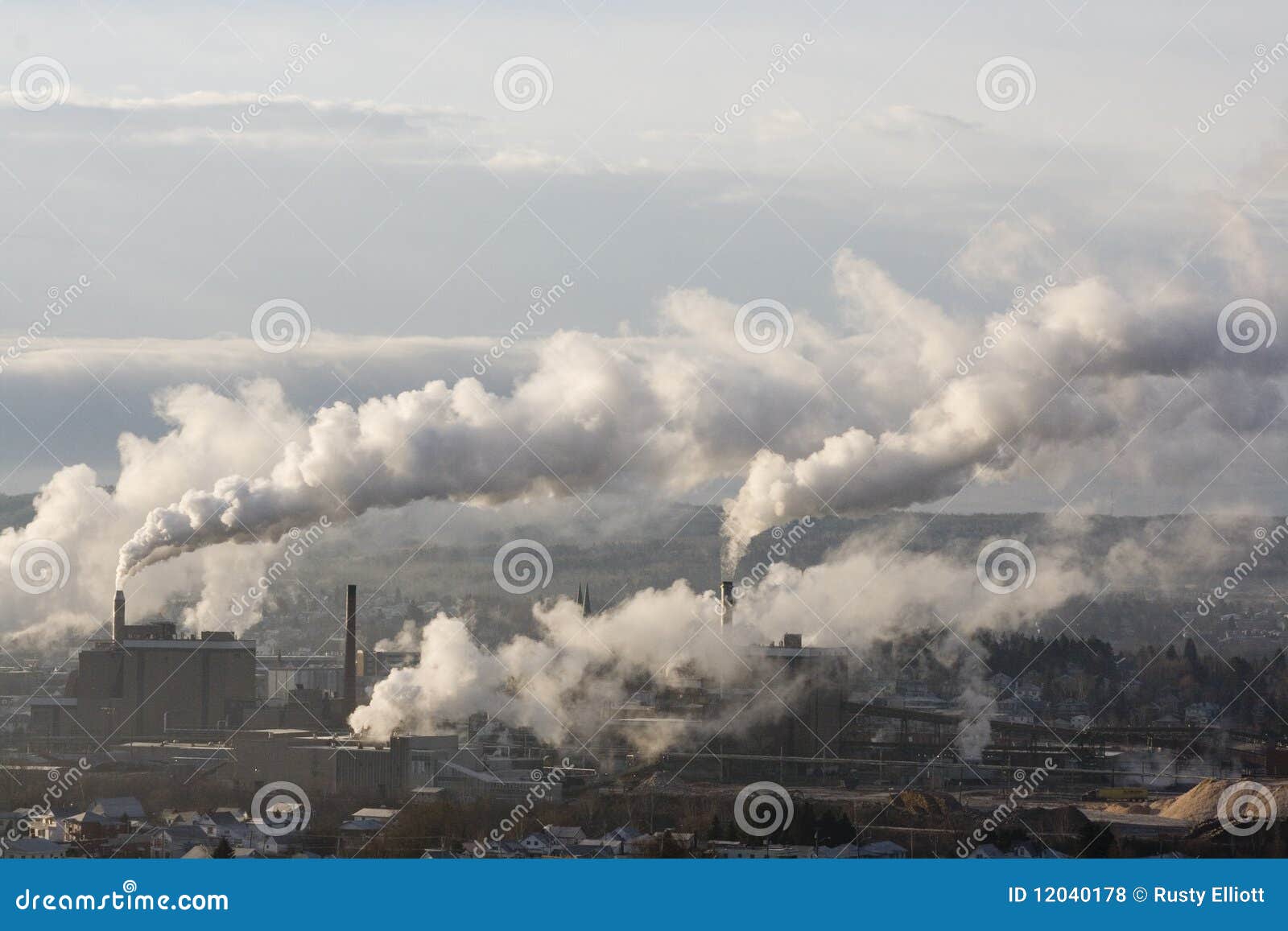 Factory Smoke Stacks stock photo. Image of chimney, pipe - 12040178