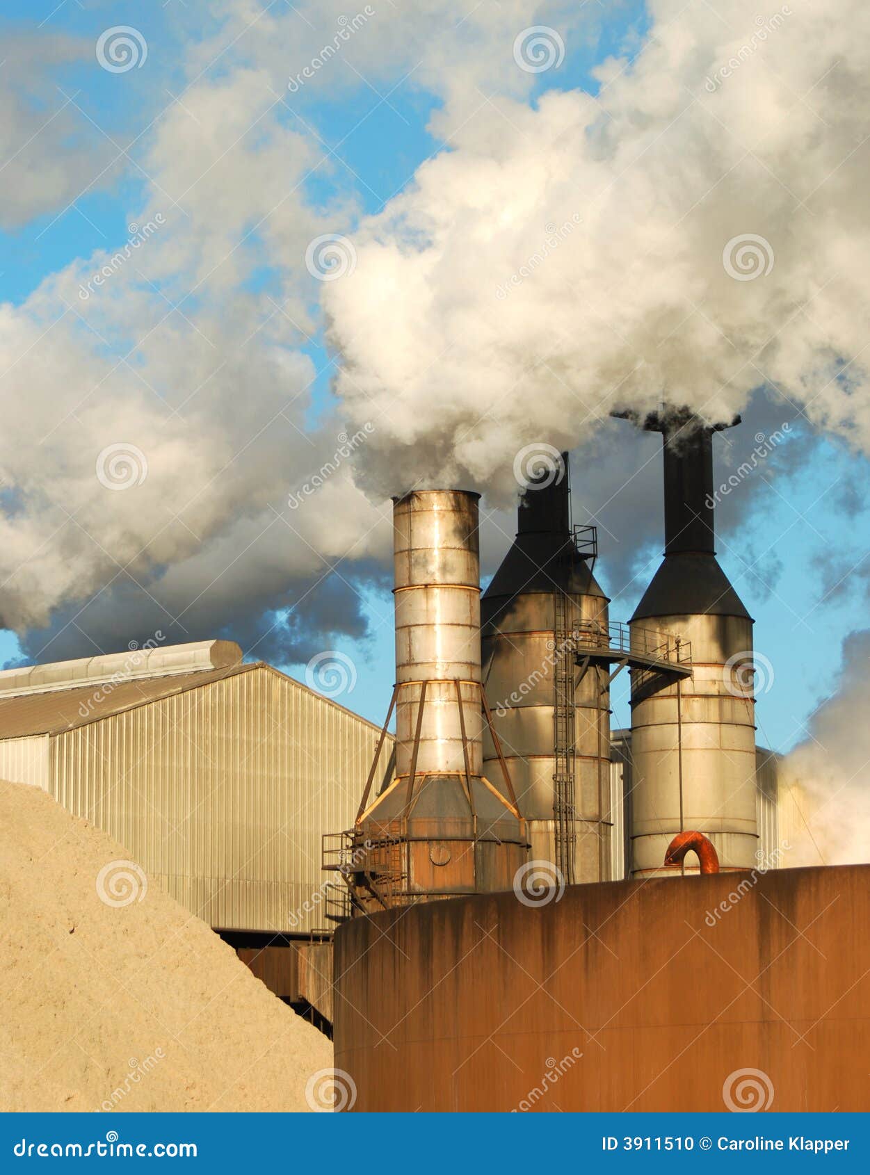 Factory Smoke Stacks stock photo. Image of smokey, monoxide - 3911510