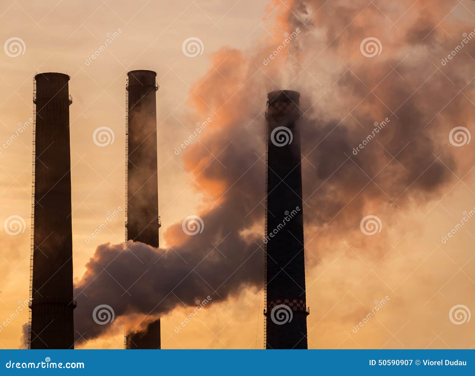 Factory smoke stacks stock image. Image of emission, causing - 50590907