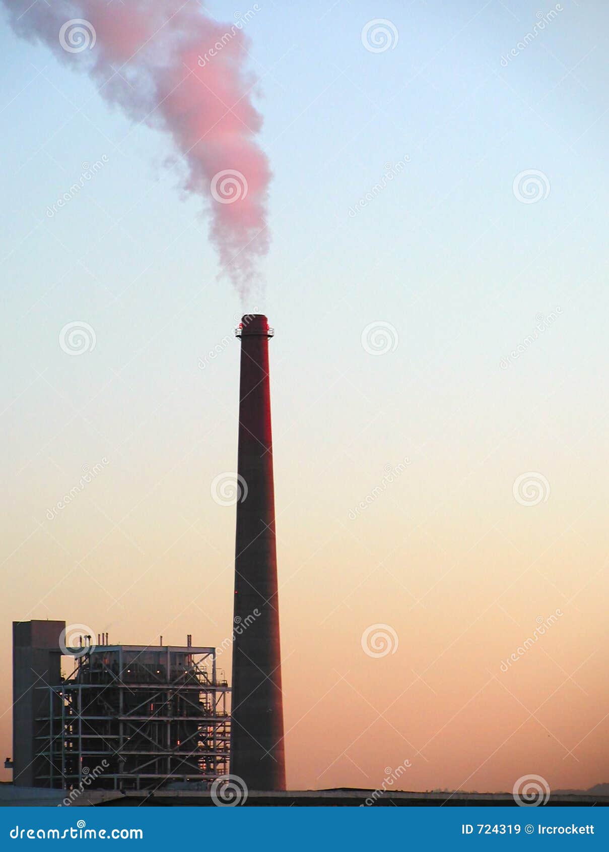 Factory Smokestack at Dawn stock image. Image of steel - 724319