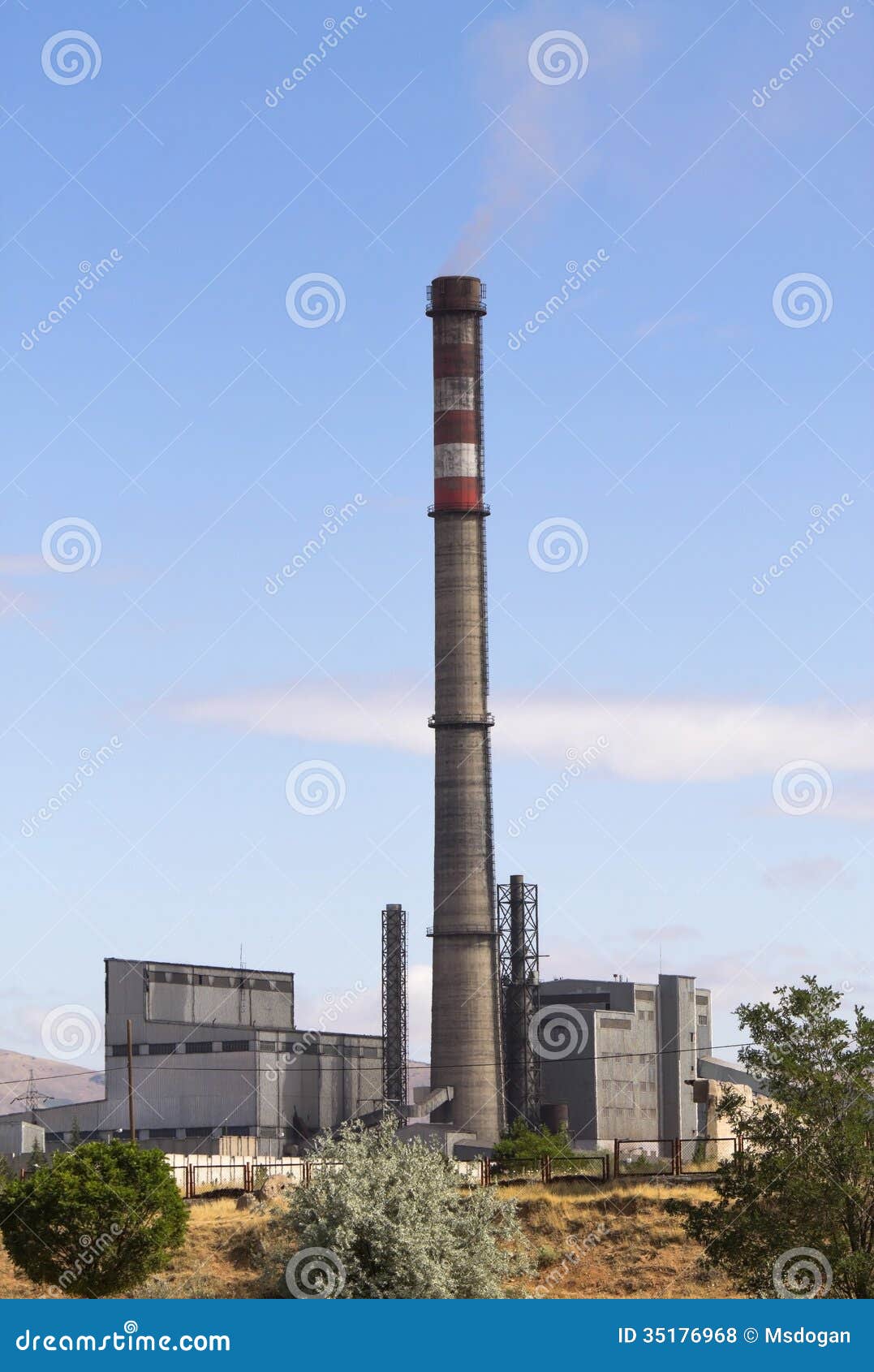 Factory with Smoking Chimney Stock Photo - Image of environment, plant ...