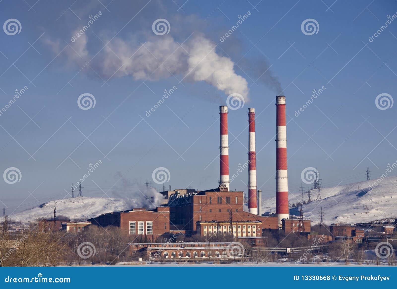 Factory with Smoking Chimneys Stock Photo - Image of atmospheric ...