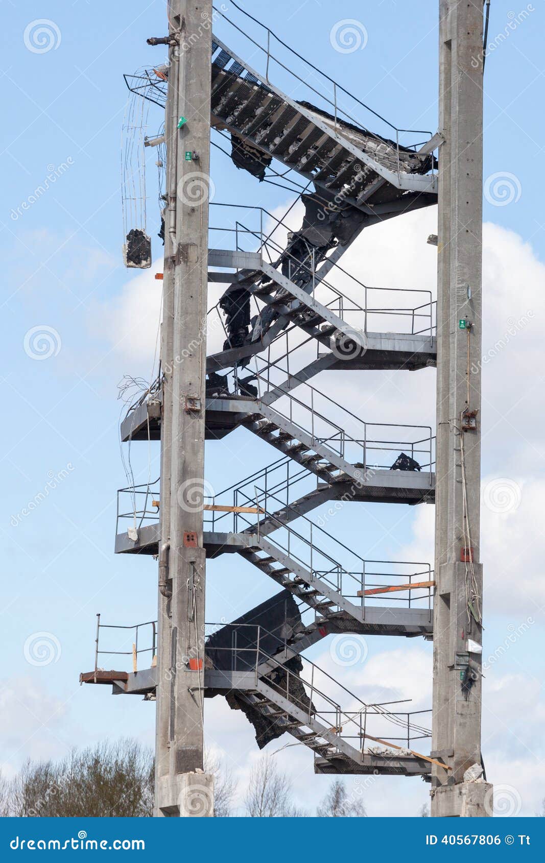 Factory stairs stock photo. Image of pillars, demolishing - 40567806
