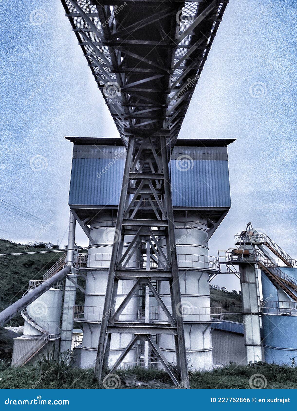 Factory stairs view stock photo. Image of facade, mast - 227762866