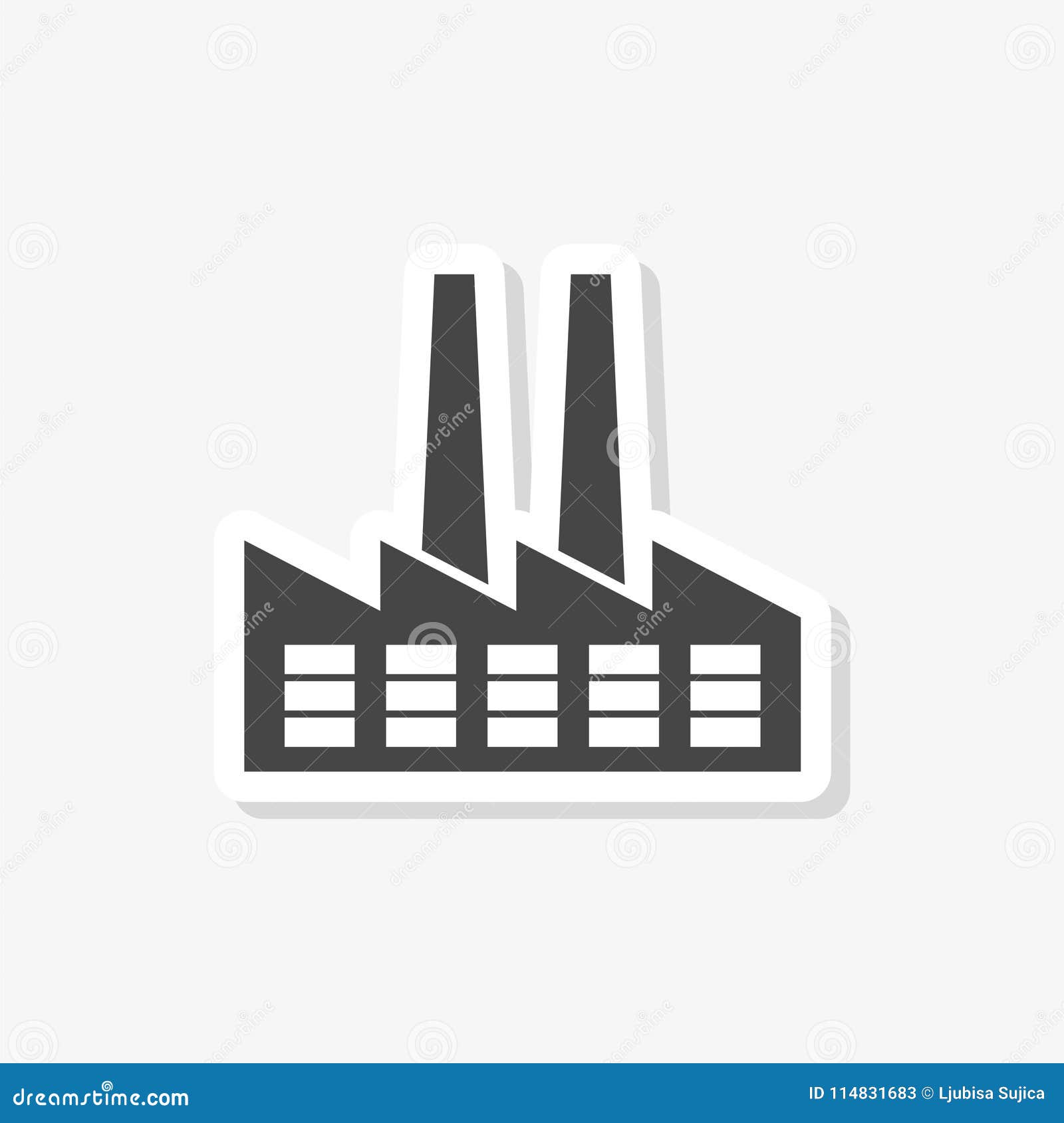 Factory Sticker, Simple Vector Icon Stock Vector - Illustration of ...