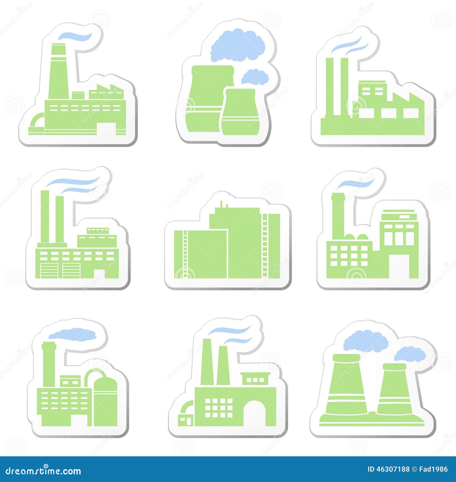 Factory stickers stock vector. Illustration of pictogram - 46307188