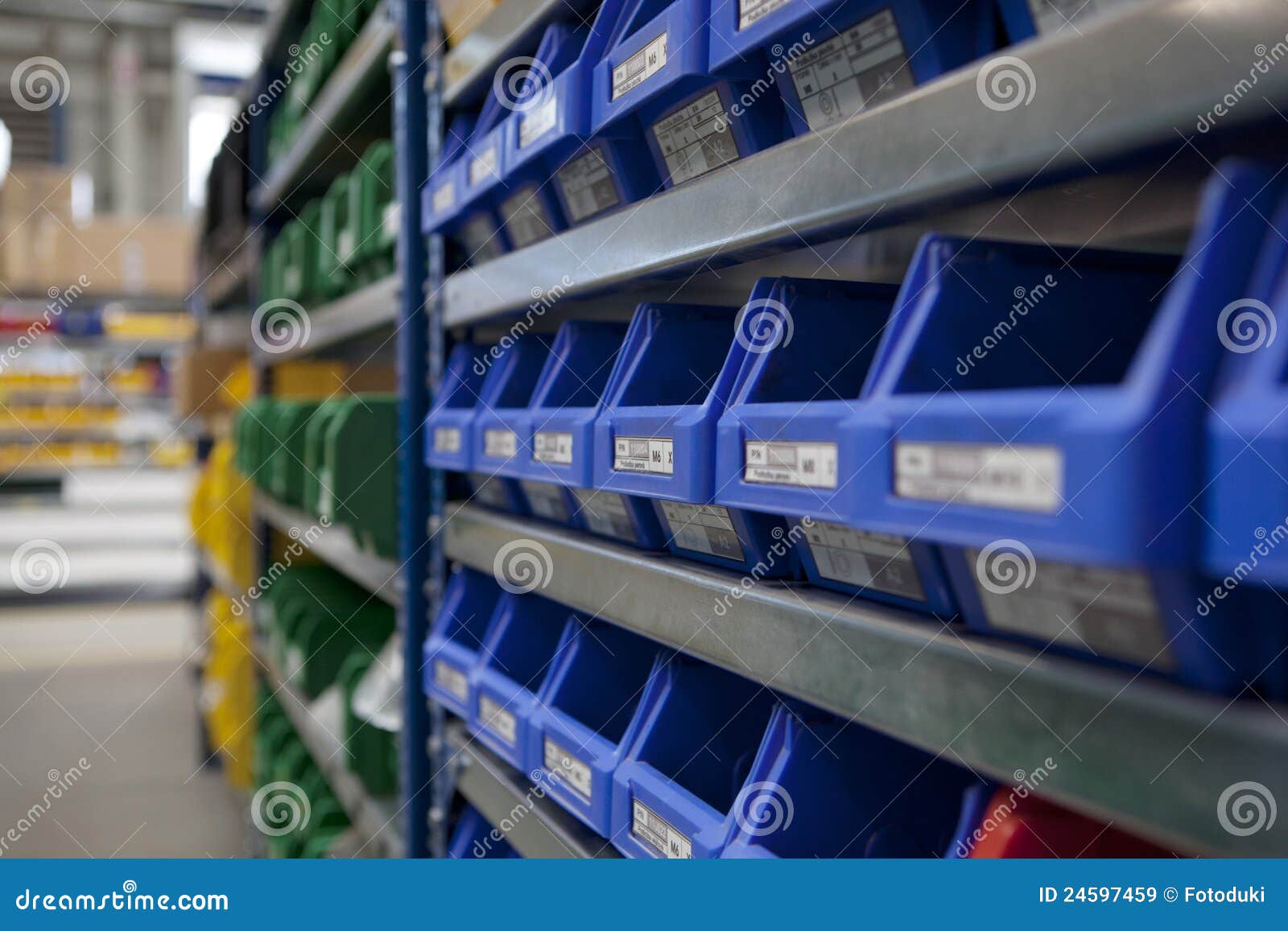 Factory Stockroom Boxes on Shel Stock Image - Image of manufacture ...