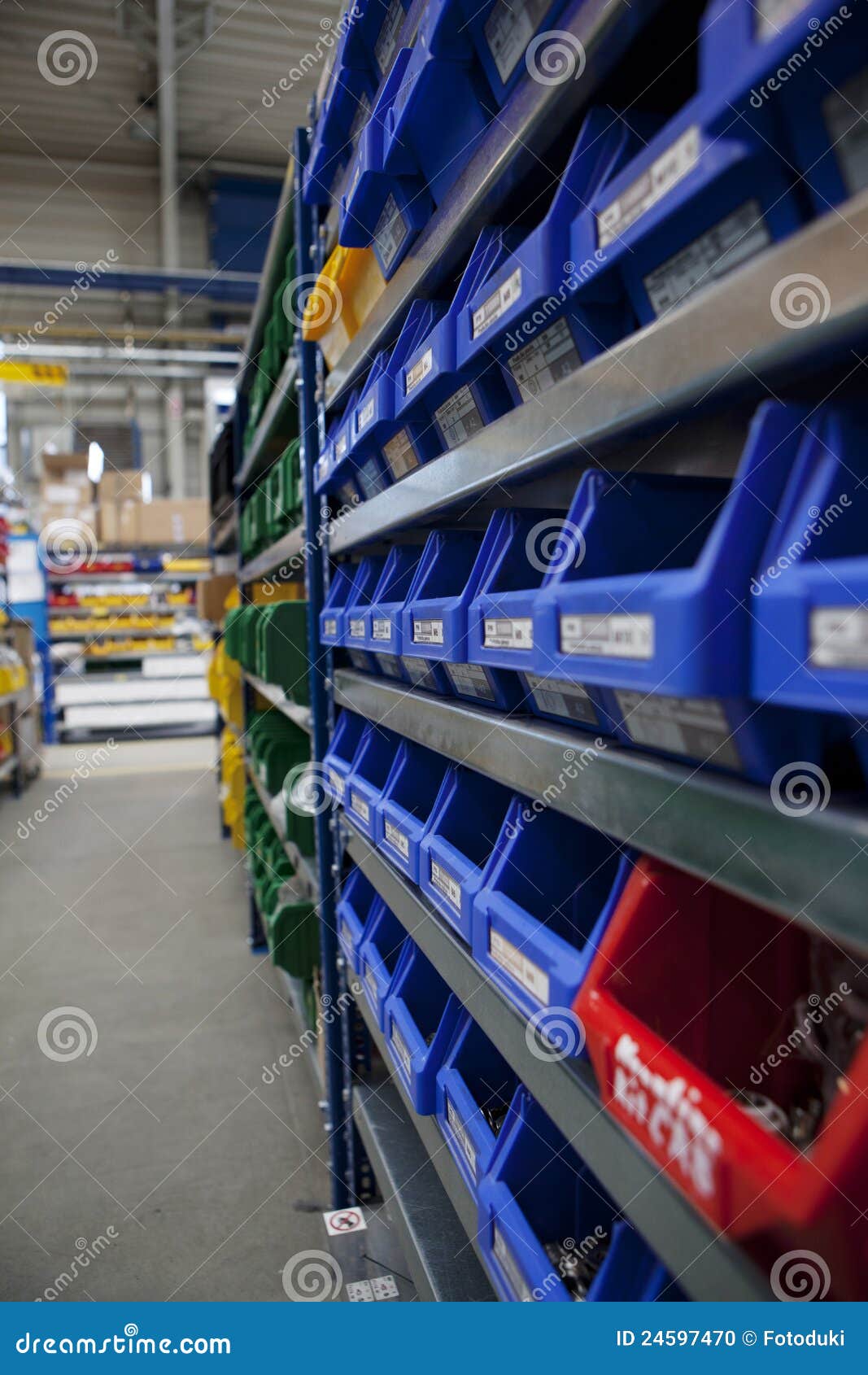 Factory Stockroom Boxes on Shel Stock Photo - Image of multiple ...