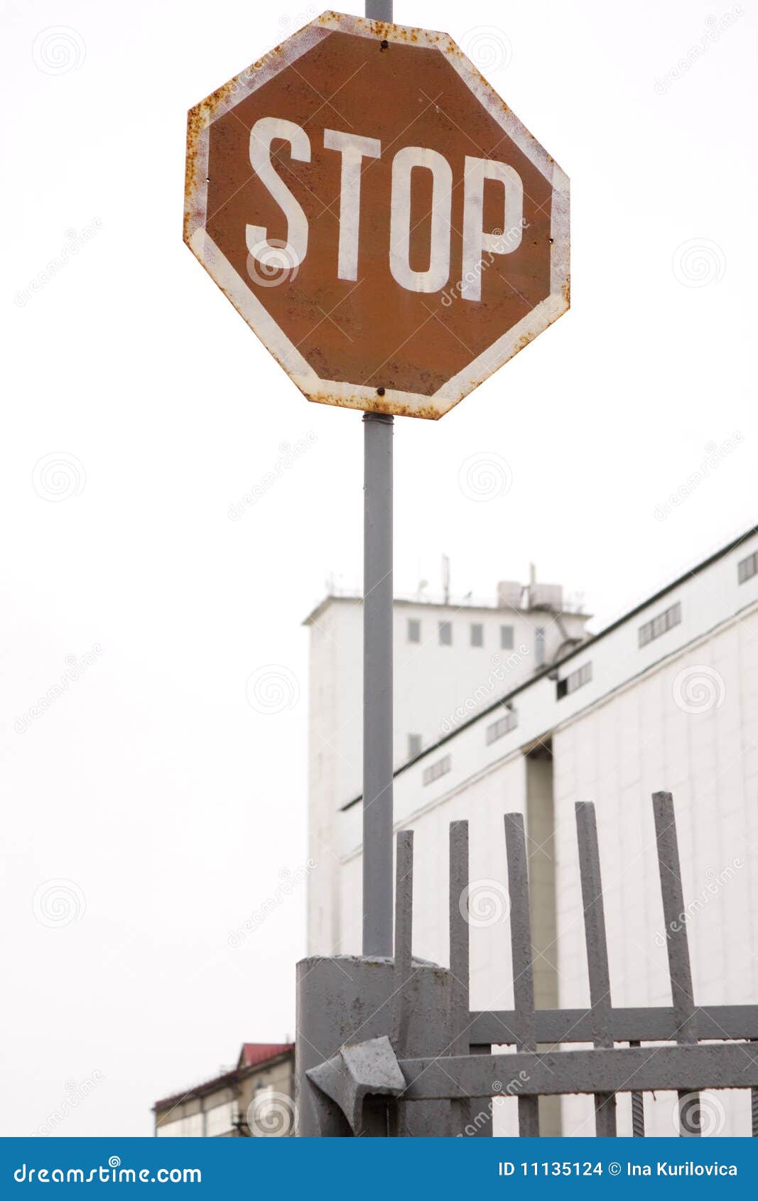 Factory with a stop sign stock photo. Image of limited - 11135124