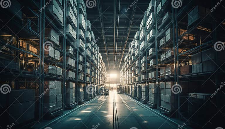 In the Factory Storage Room, a Large Group of Objects Generated by AI ...