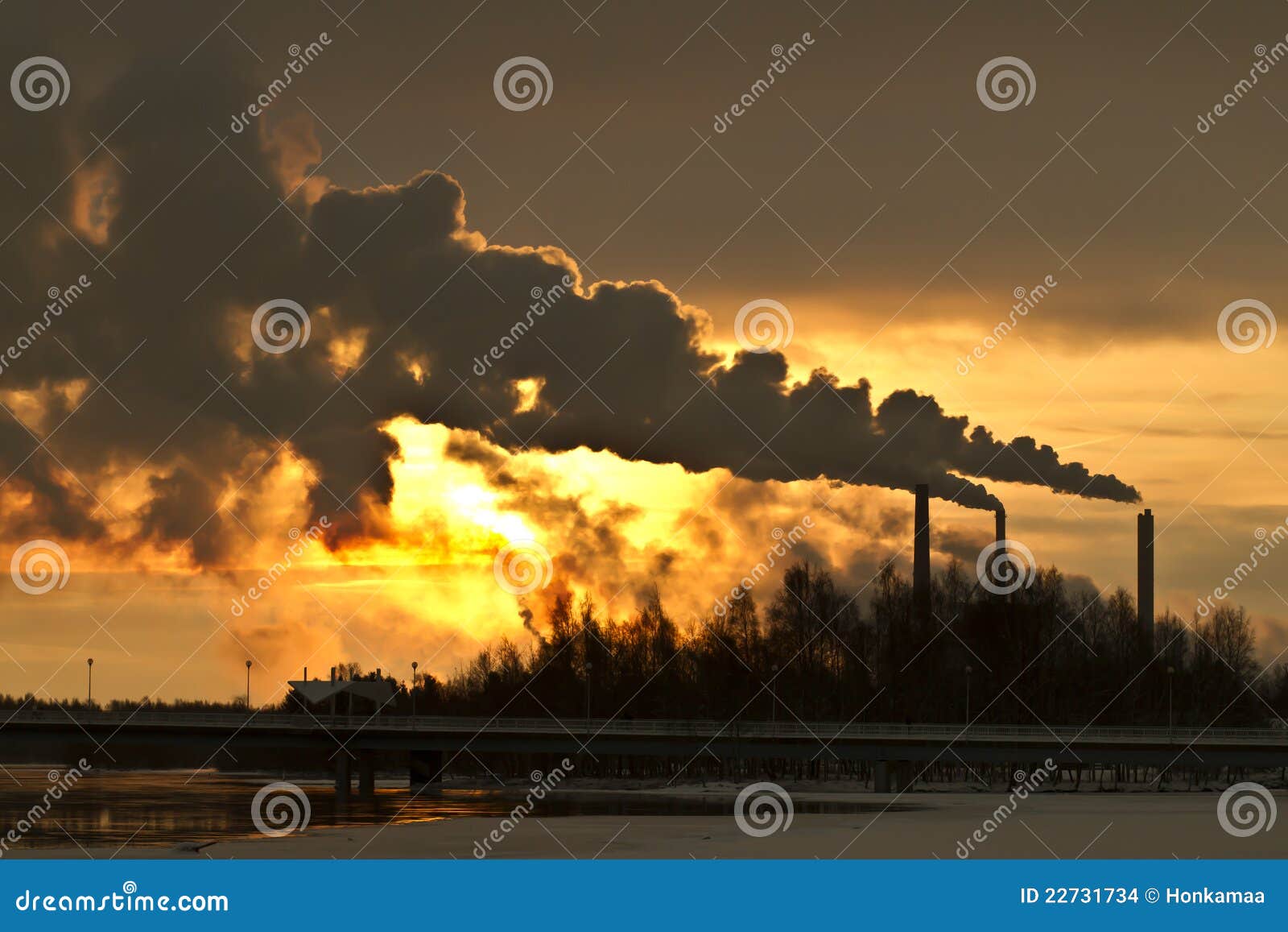 Factory sunset stock photo. Image of winter, rise, factory - 22731734