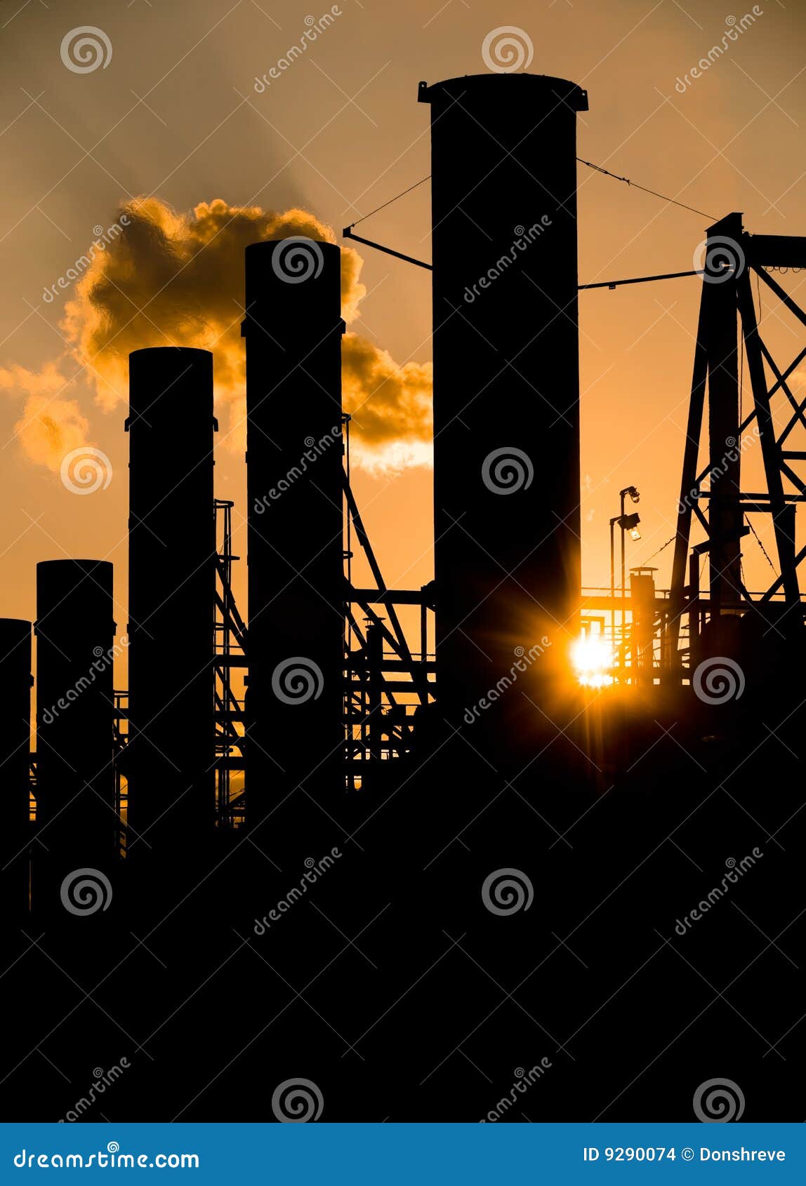 Factory at Sunset stock photo. Image of pollution, climate - 9290074