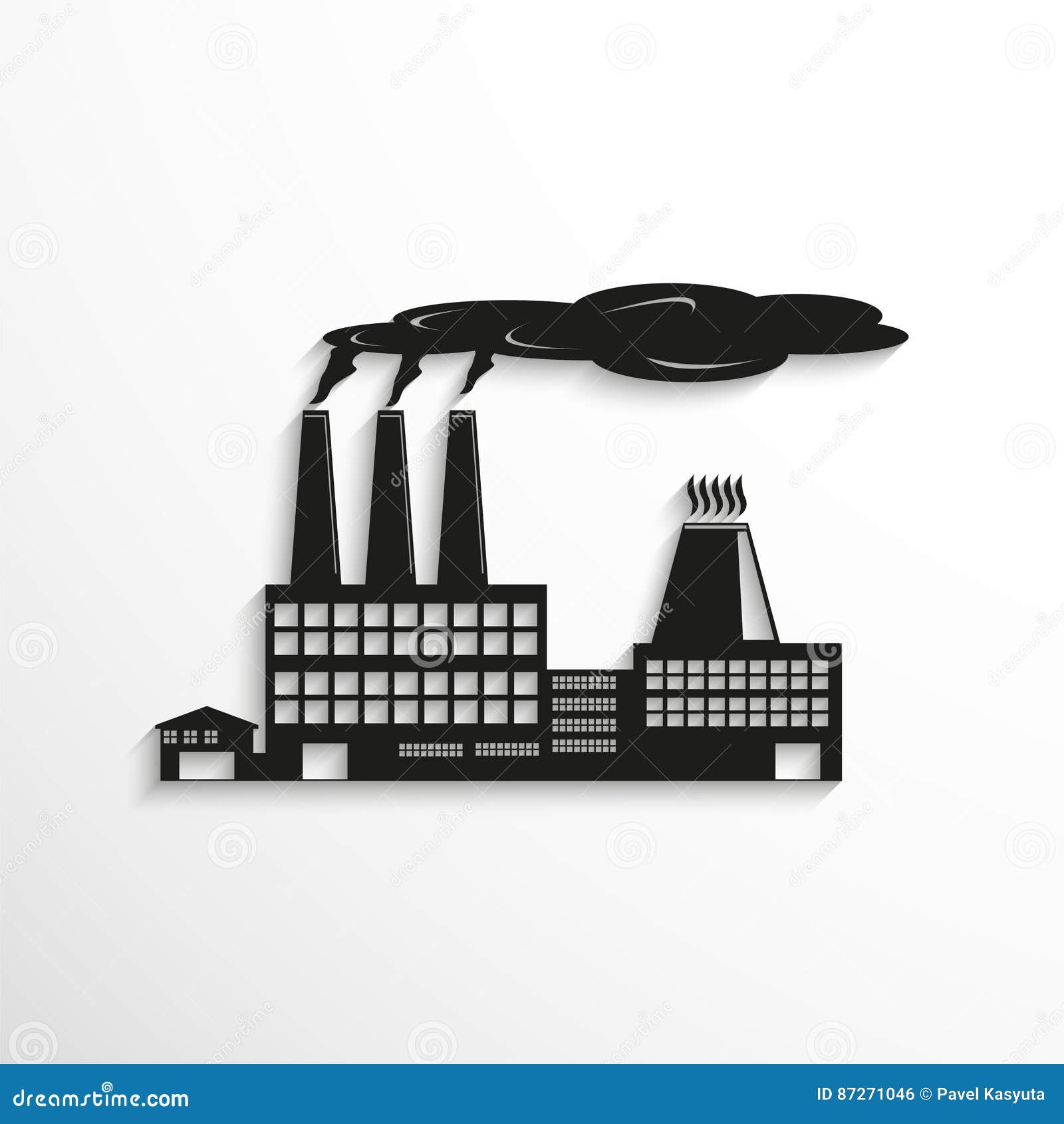 The Factory. Symbol. Vector Icon. Stock Vector - Illustration of lake ...
