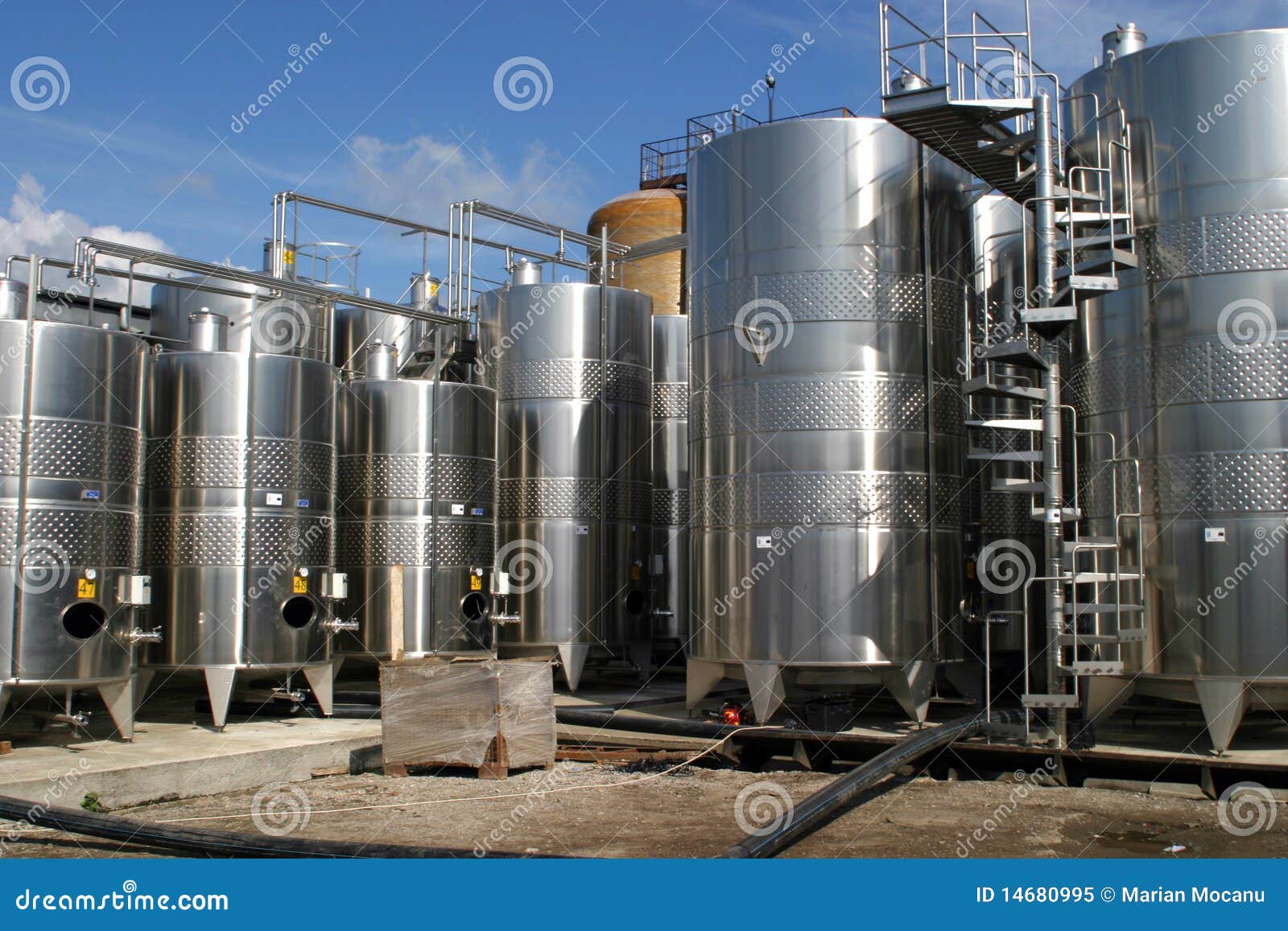 Factory tanks stock image. Image of deposit, tower, romania - 14680995
