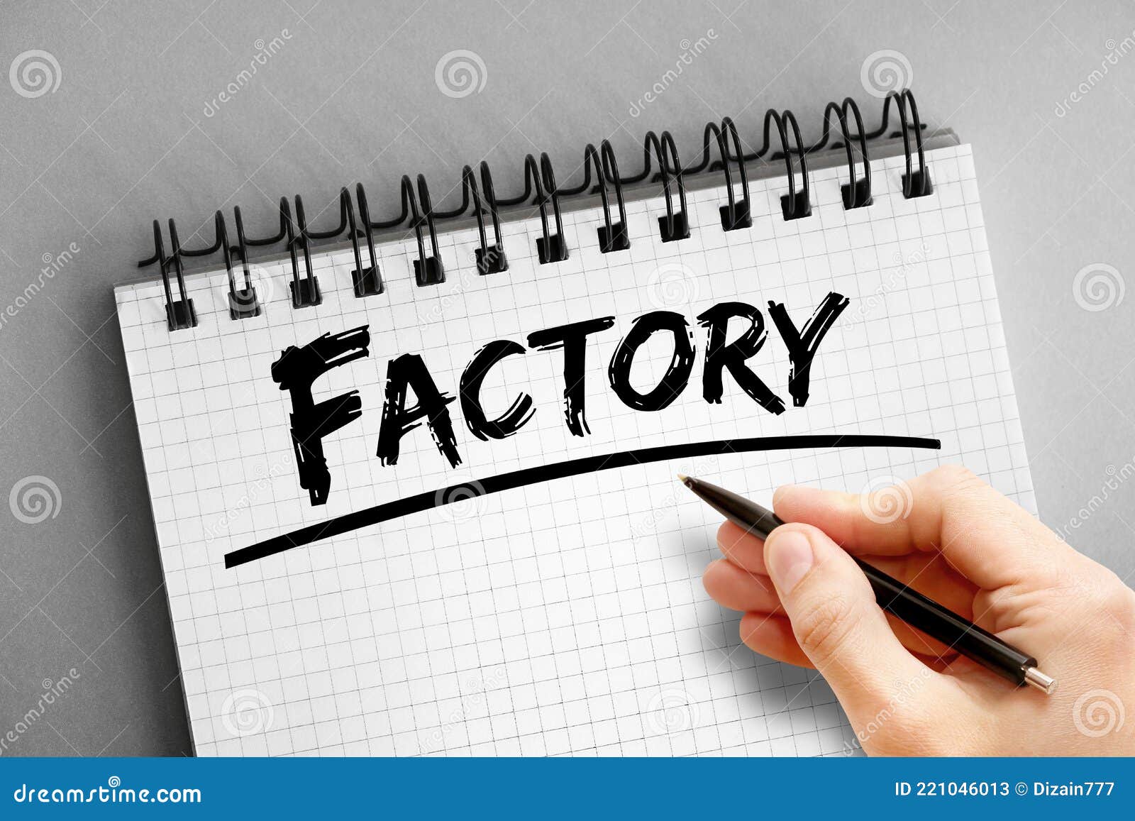 Factory Text on Notepad, Concept Background Stock Image - Image of ...