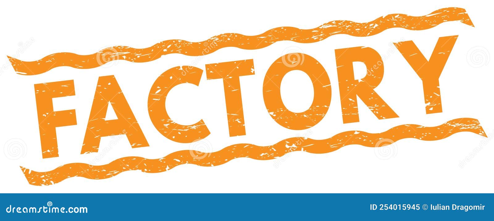 FACTORY Text on Orange Lines Stamp Sign Stock Illustration ...