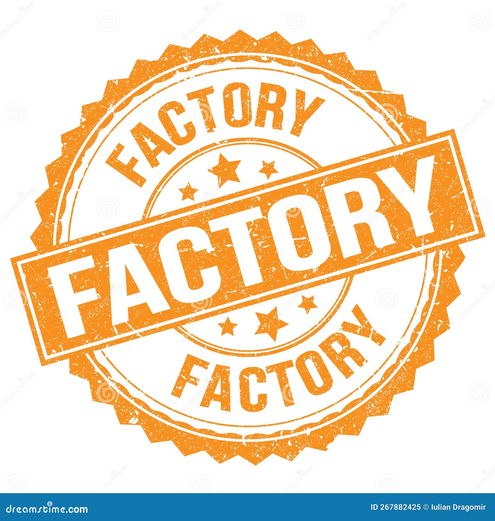 FACTORY Text on Orange Round Stamp Sign Stock Illustration ...
