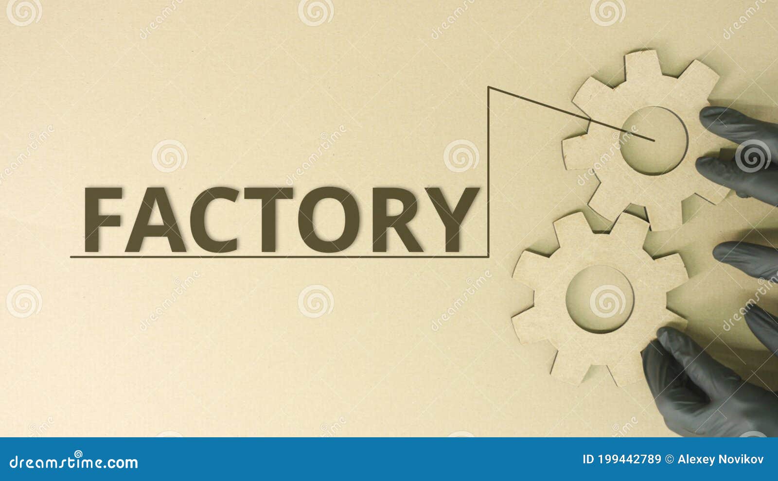 Factory Text and Recycled Cardboard Cogwheels Stock Image - Image of ...