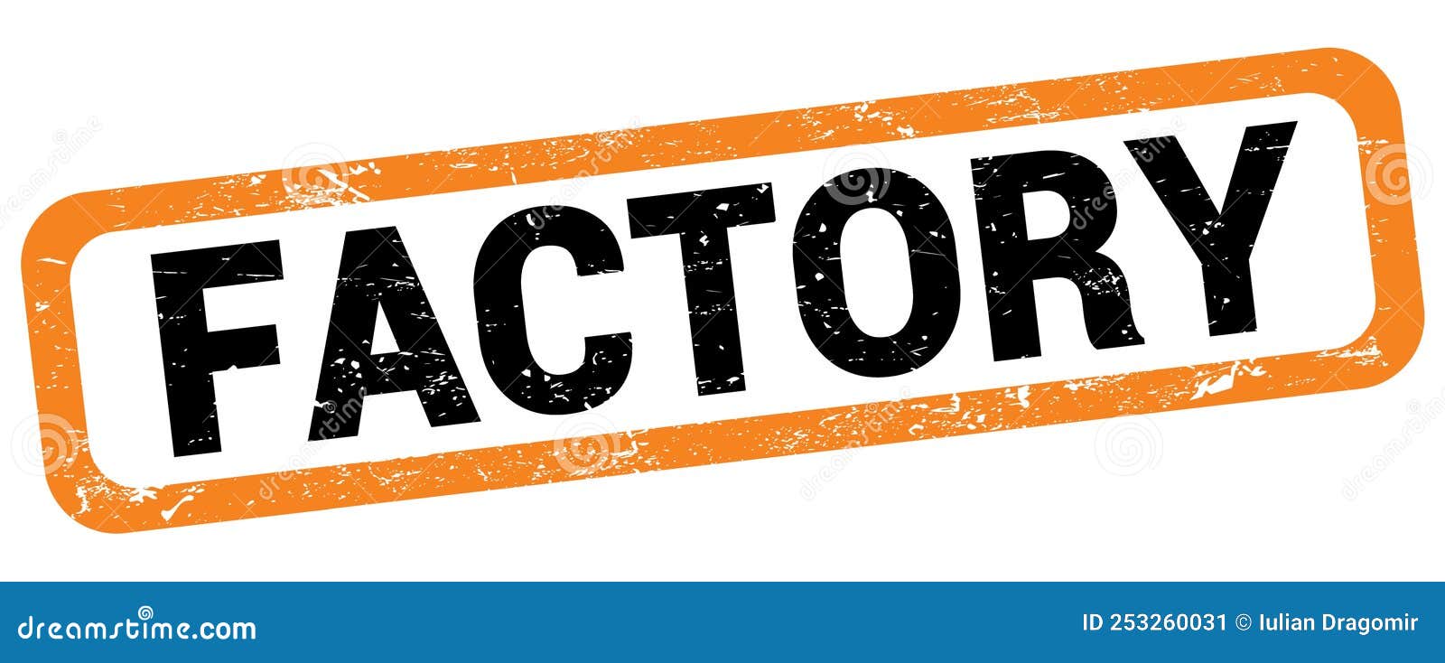 FACTORY Text Written on Orange-black Rectangle Stamp Stock Illustration ...