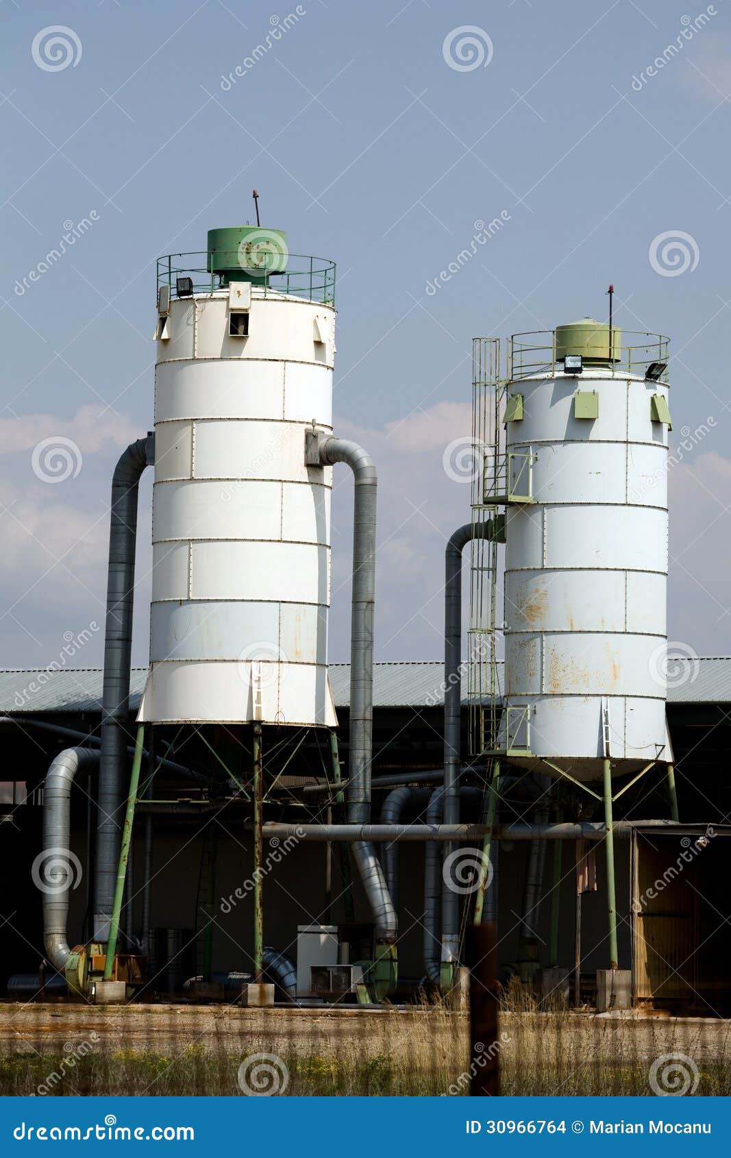 Factory towers stock photo. Image of silo, trucks, storage - 30966764